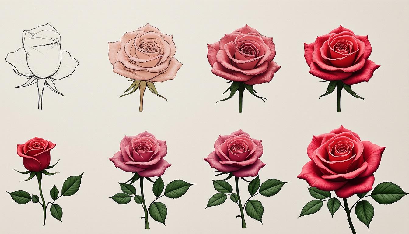 Dessiner une rose : guide facile pas à pas