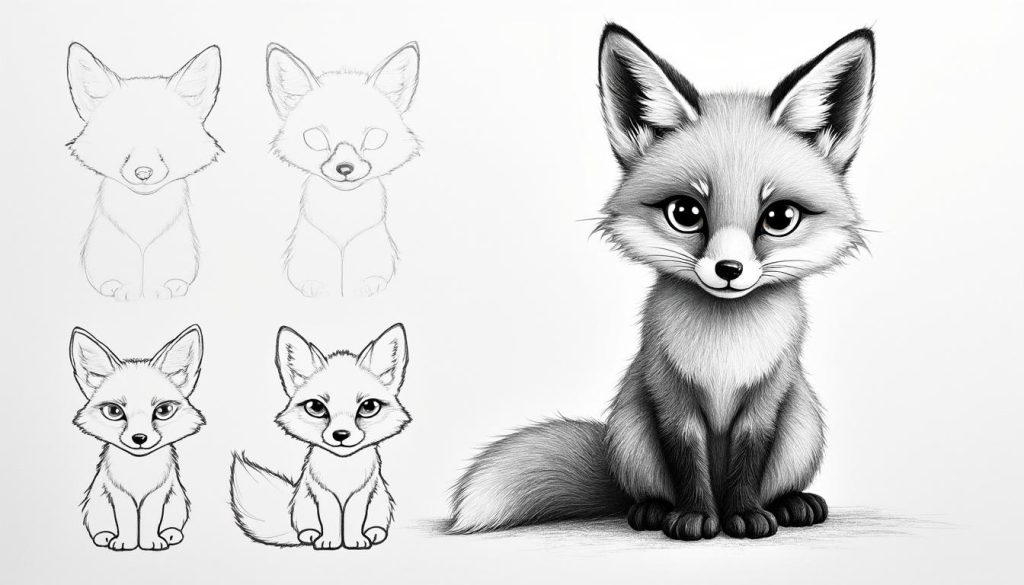 Dessinez un renard facile : guide pas à pas